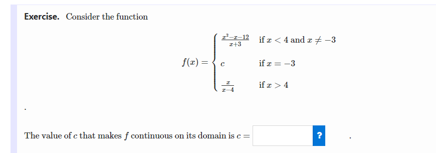 Solved Exercise. Consider the function 21ifa