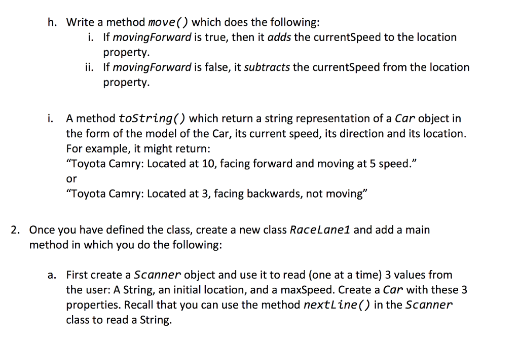 Solved Part 1 You Will Create Two Classes Car And Racelane 7635