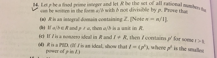 Solved Let P Be A Fixed Prime Integer And Let R Be The Set 