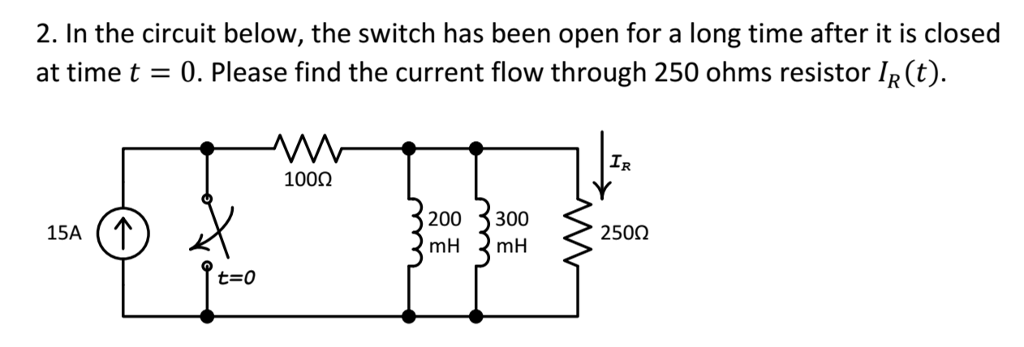 Solved In the circuit below, the switch has been open for a | Chegg.com