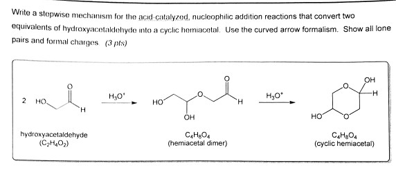 Solved te a stopwise mechanism for the acid catalyzed, | Chegg.com
