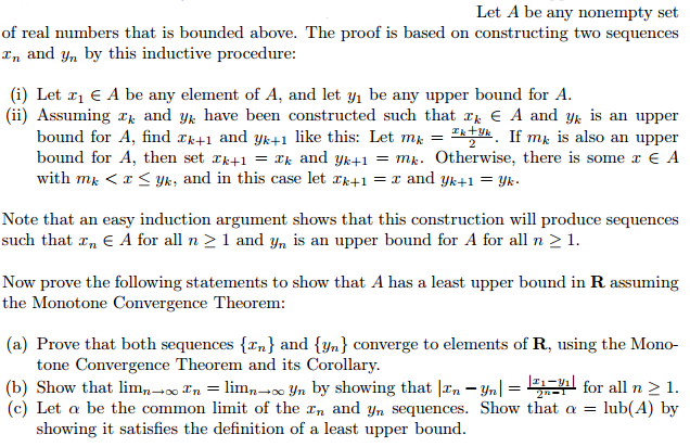 Solved Let A be any nonempty set of real numbers that is | Chegg.com