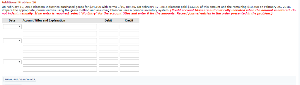 Solved Additional Problem 16 On February 10 2018 Blossom Chegg solved-additional-problem-16-on-february-10-2018-blossom-chegg