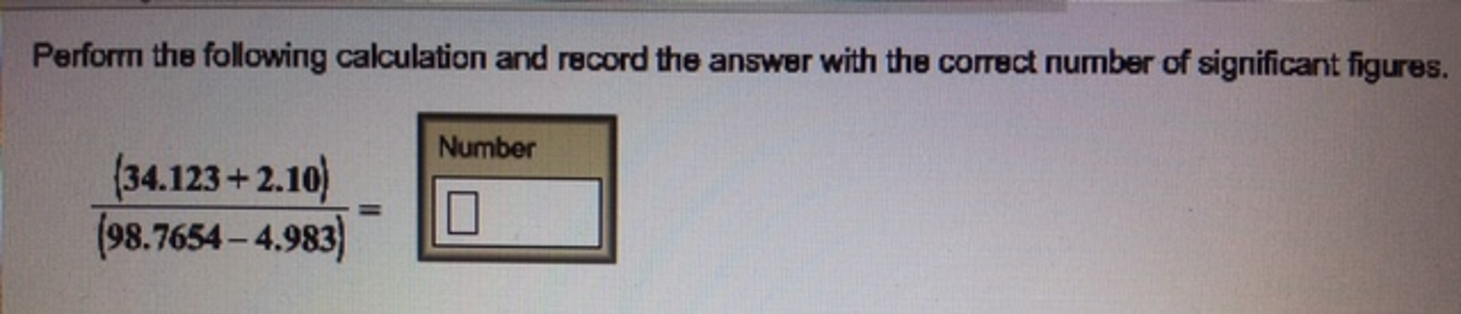 Solved Perform The Following Calculation And Record The 