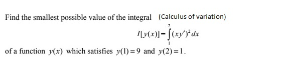Solved Find the smallest possible value of the integral | Chegg.com