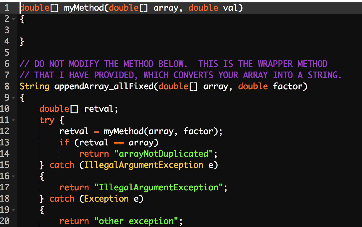 Solved int myMet hod(int[] array) Description. Given an | Chegg.com