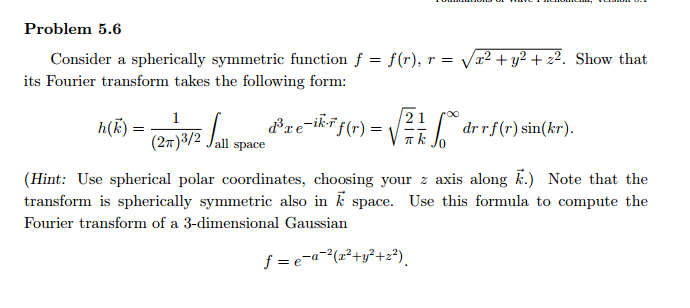 Consider a spherically symmetric function f = f(r), | Chegg.com