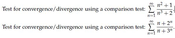 Solved Test for convergence/divergence using a comparison | Chegg.com