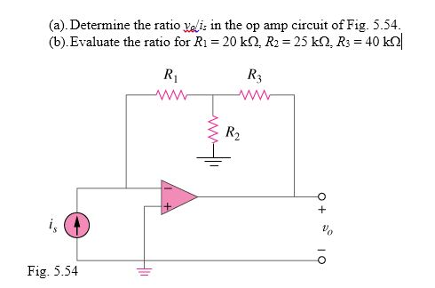 Solved Determine the ratio v0/is in the op amp circuit of | Chegg.com