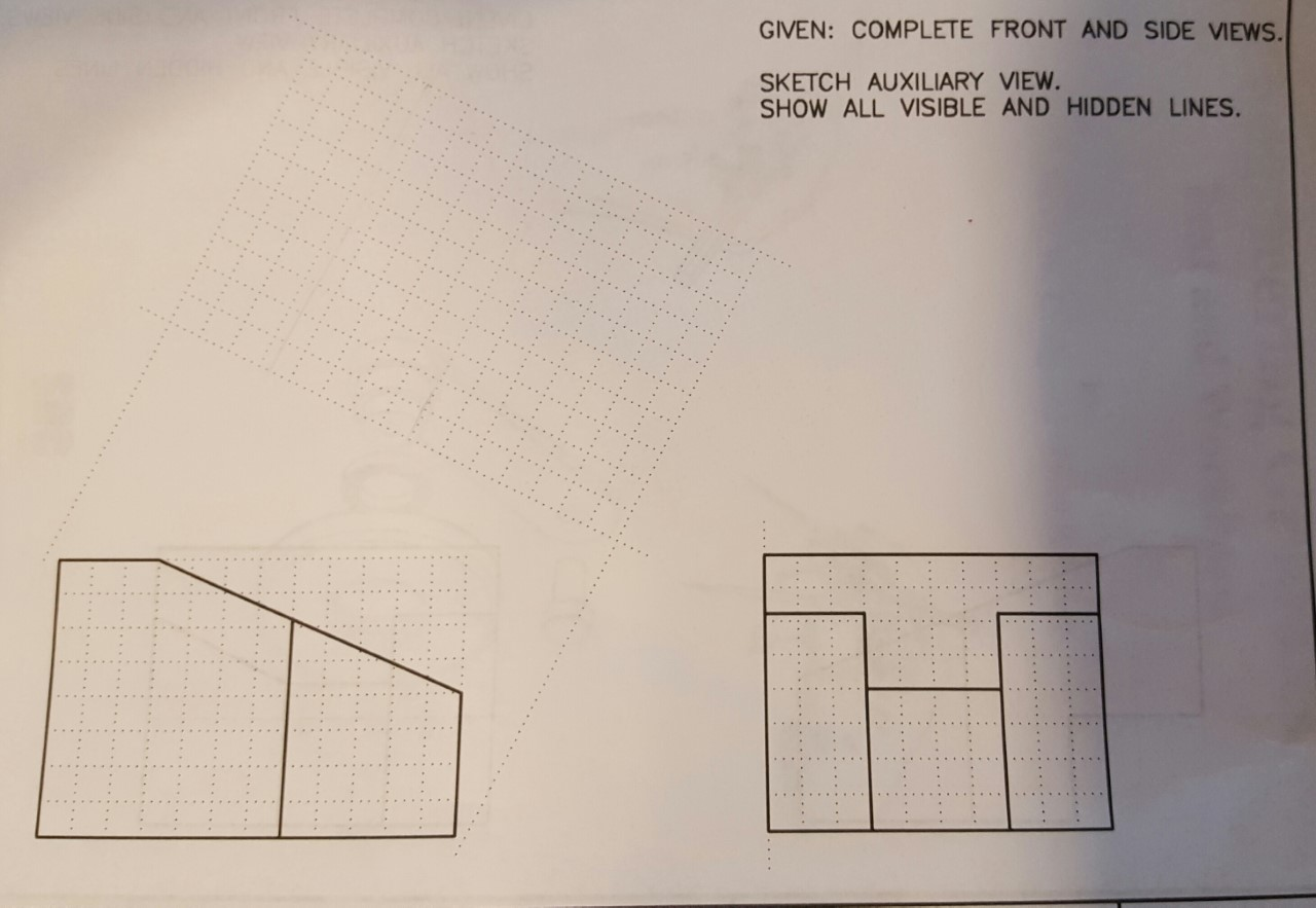 Solved Given: Complete front and side views. Sketch | Chegg.com