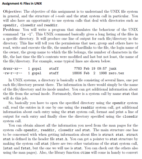 Assignment 4: Files in UNIX Objective: The objective | Chegg.com