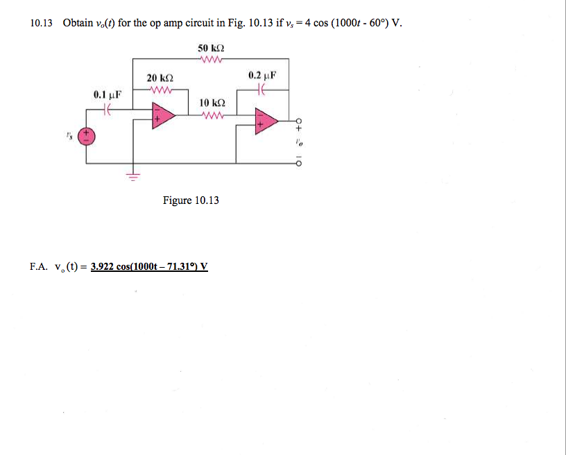 Solved Obtain v0(t) for the op amp circuit in Fig. 10.13 if | Chegg.com