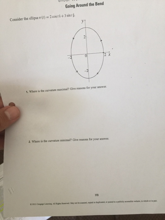 Solved Consider the ellipse r(t) = 2 cos t i + 3 sin t j. | Chegg.com