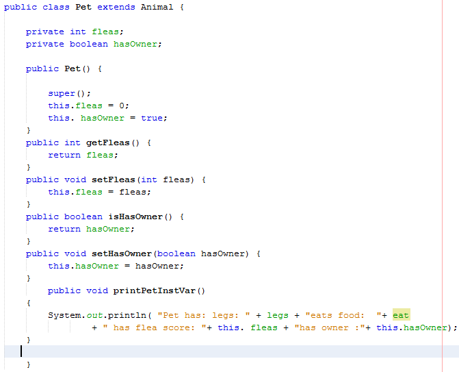 Solved public class Animal i protected int legs; protected | Chegg.com