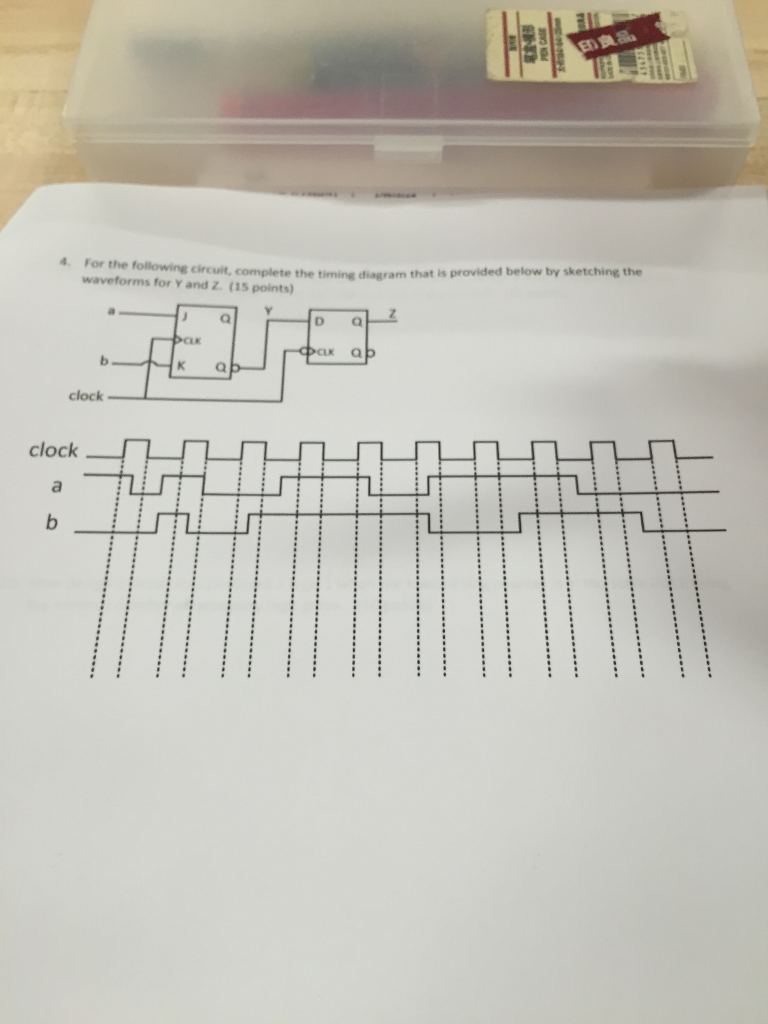 Solved 4. For the following circuit, complete the timing | Chegg.com