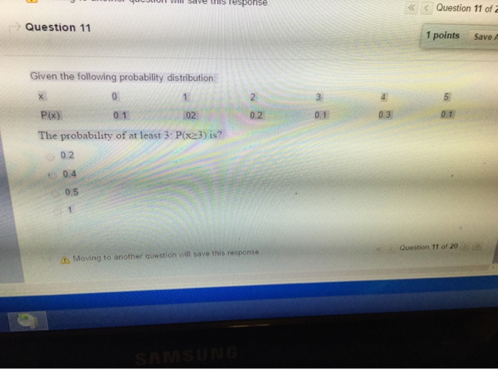 Solved Given the following probability distribution X 0 1 2 | Chegg.com