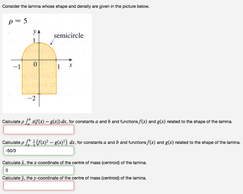 Solved Consider the lamina whose shape and density are given | Chegg.com