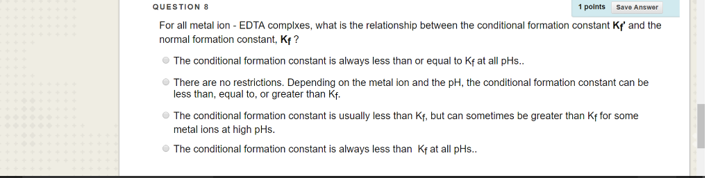 For all metal ion - EDTA complexes, what is the | Chegg.com