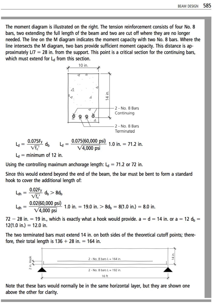 Solved Solve Example 30.2 (P.584) for development length for | Chegg.com