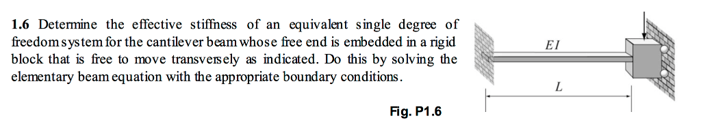 (Solved) : Determine Effective Stiffness Equivalent Single Degree ... (Solved) : Determine Effective Stiffness Equivalent Single Degree ...