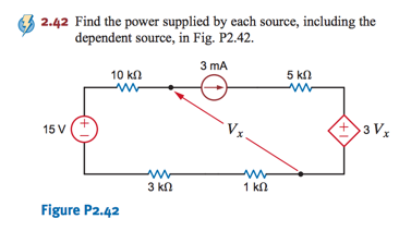 Solved Find the power supplied by each source, including the | Chegg.com