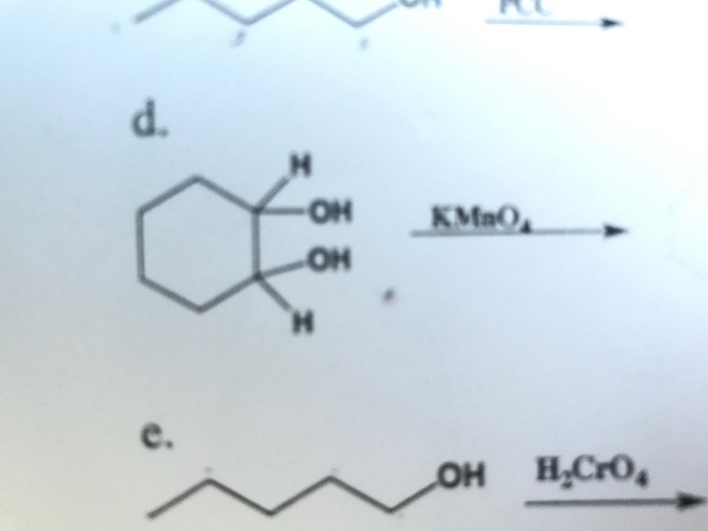 Solved d. KMnO OH e. | Chegg.com