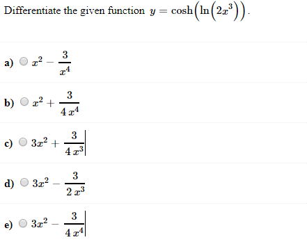 Solved Differentiate y_5e2 z arcsin(z 5e2r a) O5e arcsin(x) | Chegg.com