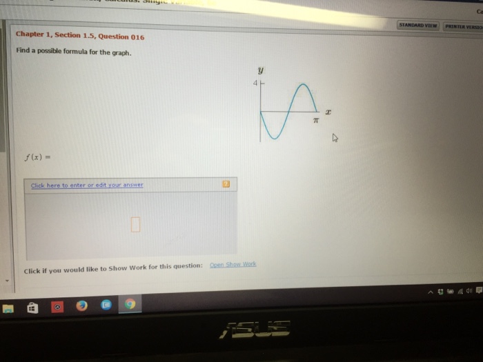 Solved Find a possible formula for the graph. | Chegg.com Solved Find a possible formula for the graph. | Chegg.com