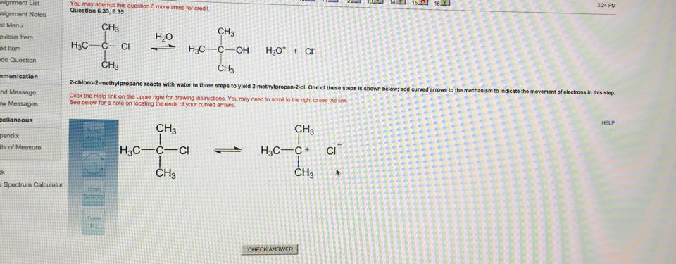 Solved 2-chloro-2-methylpropane reacts with water in | Chegg.com
