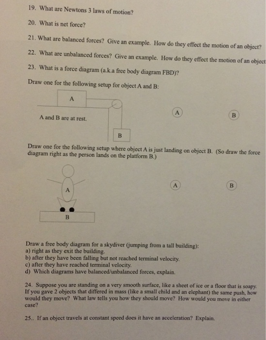 Solved What are Newtons 3 laws of motion? What is net force? | Chegg.com