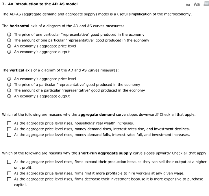 Solved An introduction to the AD-AS model The AD-AS | Chegg.com