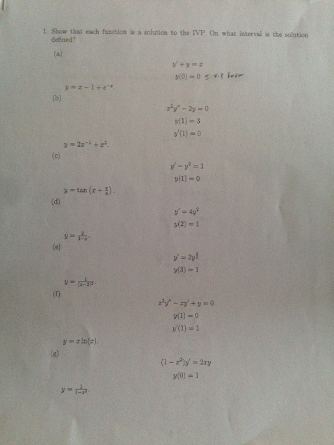 Solved show that each function is a solution of the given | Chegg.com