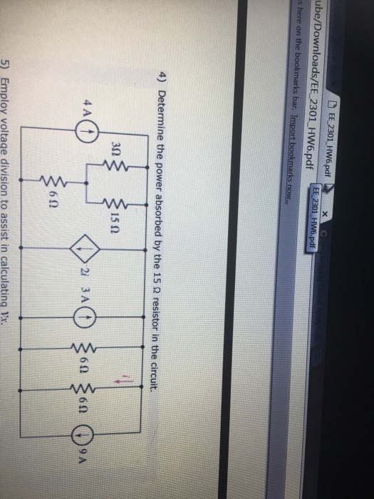 Solved Determine the power absorbed by the 15 Ohm resistor | Chegg.com