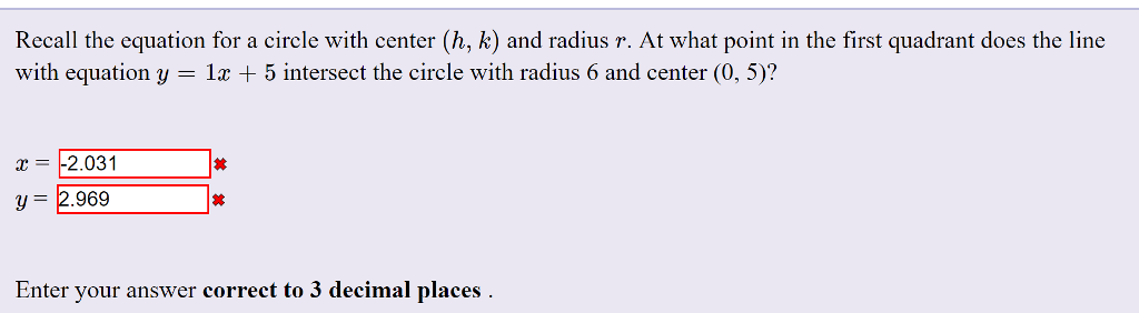 Solved Recall the equation for a circle with center (h, k) | Chegg.com