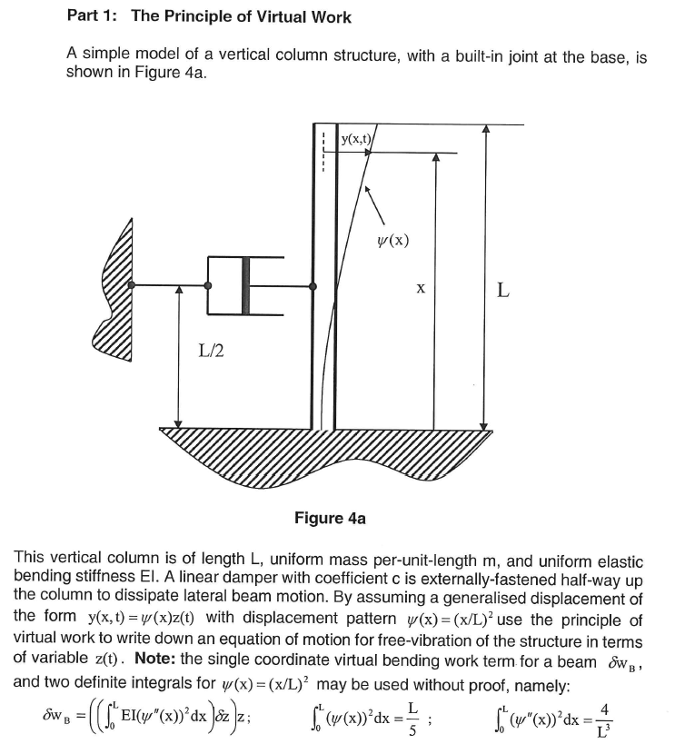 Solved A simple model of a vertical column structure, with a | Chegg.com