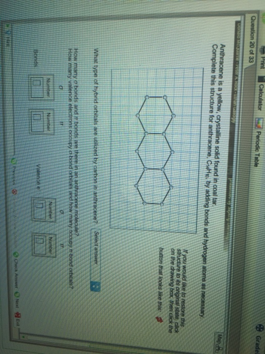 Solved Anthracene is a yellow, crystalline solid found in | Chegg.com