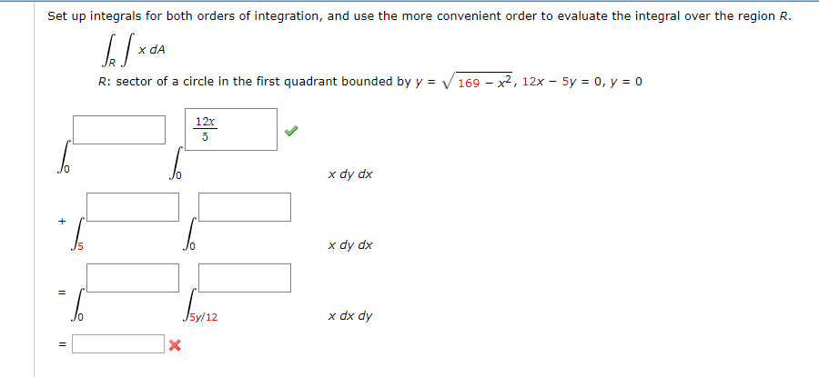 Solved Set Up Integrals For Both Orders Of Integration And