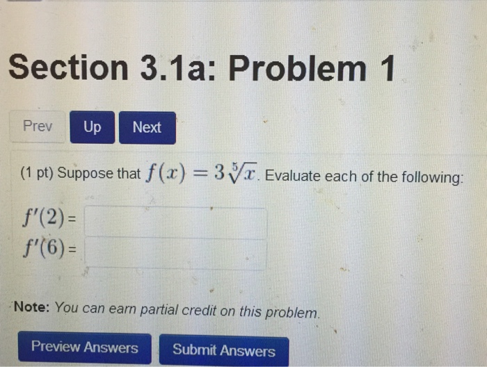 Solved Section 3.1a: Problem1 Prev Up Next (1 pt) Suppose | Chegg.com
