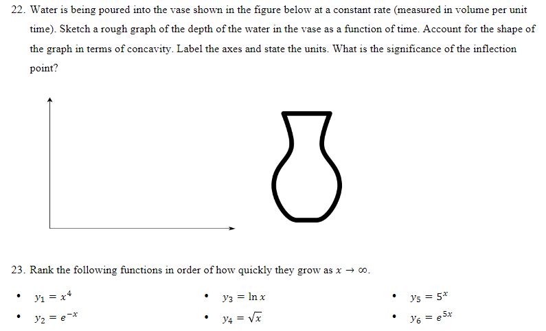 Solved 22. Water is being poured into the vase shown in the | Chegg.com