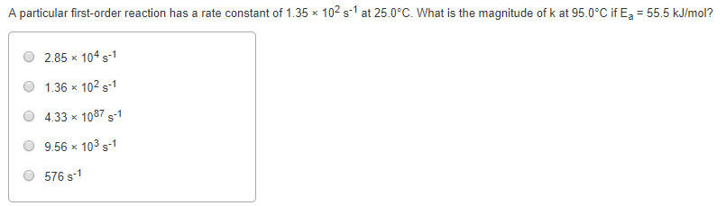 Solved A particular first-order reaction has a rate constant | Chegg.com