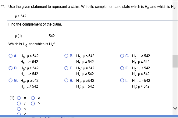 Solved 7. Use the given statement to represent a claim. | Chegg.com