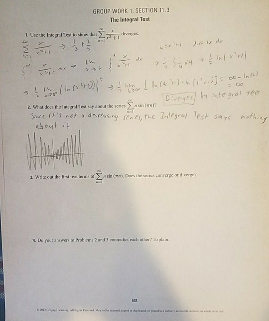 Solved GROUP WORK 1, SECTION 11.4 Practicing with the | Chegg.com