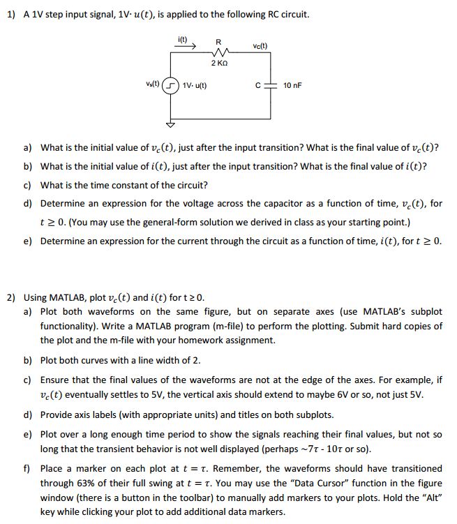 A IV step input signal, IV- u(t), is applied to the | Chegg.com
