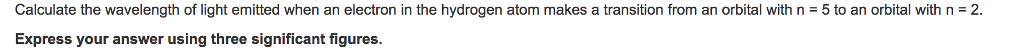 Solved Calculate The Wavelength Of Light Emitted When An