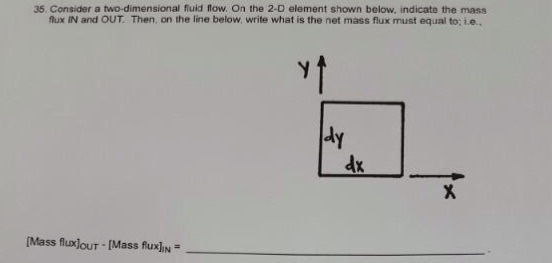 Solved 35. Consider a two-dimensional fluid flow. On the 2-D | Chegg.com