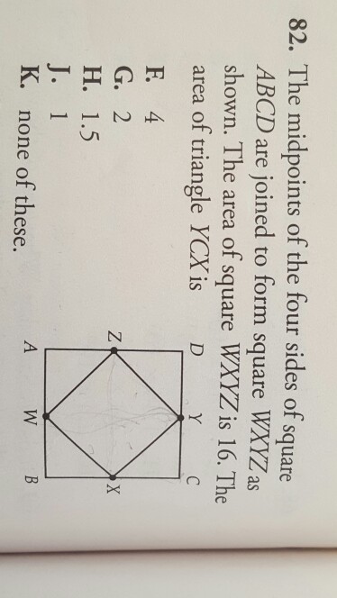 Solved 82. The midpoints of the four sides of square ABCD | Chegg.com