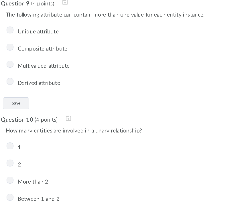 Solved Question 9 (4 points) The following attribute can | Chegg.com
