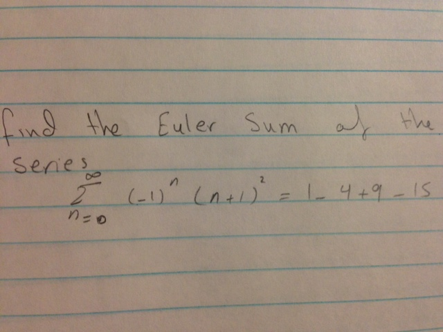 Solved Find the Euler Sum of the series | Chegg.com