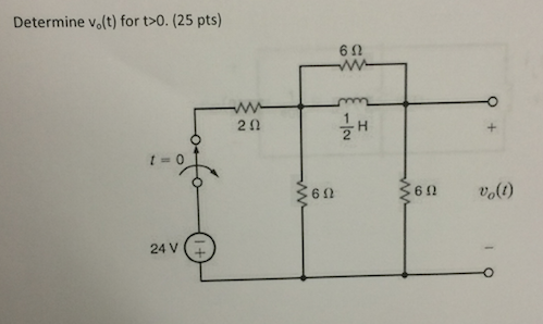 Solved Determine Vo(t) for t > 0. | Chegg.com