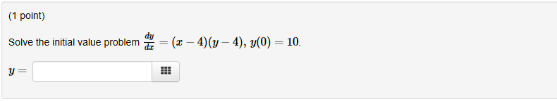 Solved Solve the initial value problem dy/dx = (x - 4)(y - | Chegg.com